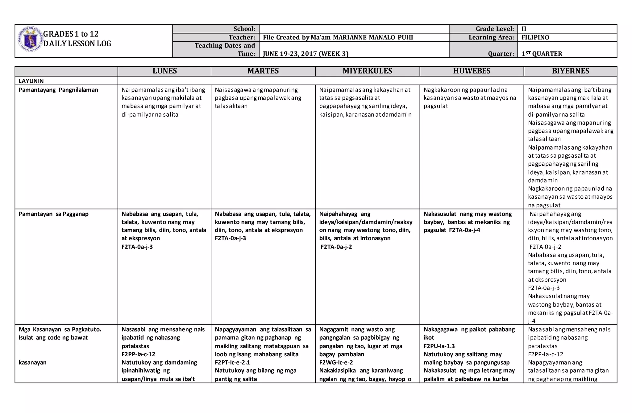 Grade 2 DLL FILIPINO 2 Q1 Week 3.docx