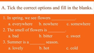 Grade 2 English Unit 5 Worksheet the Seasons.pptx | Weather | Science
