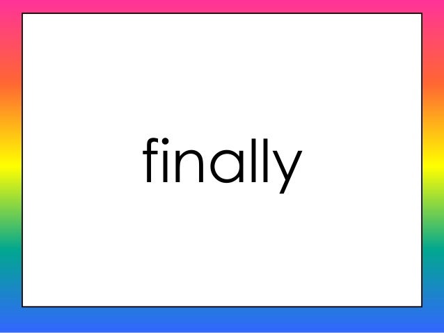Finally Meaning