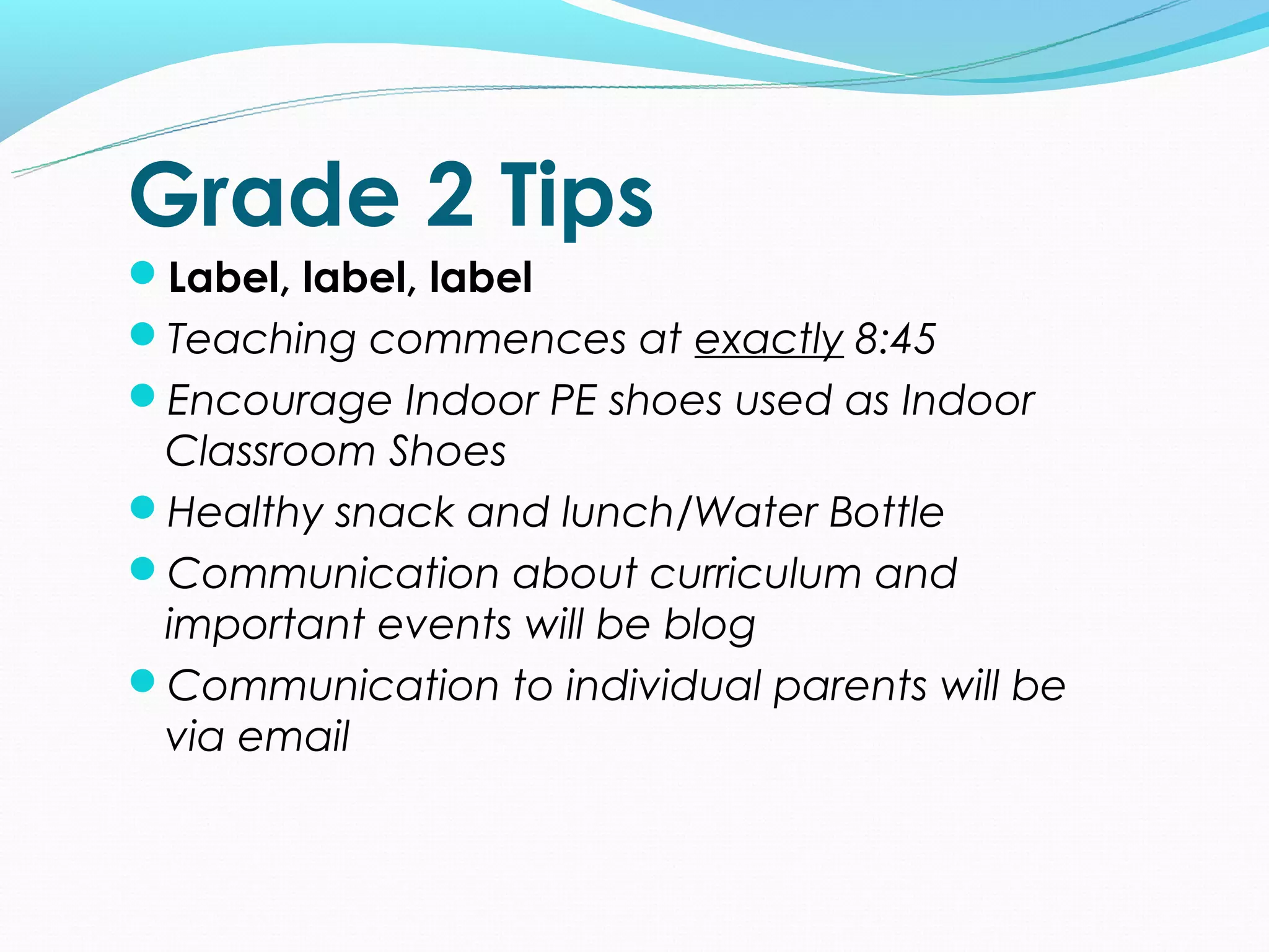 Grade 2 Parent Information Session 2012 13 | PPT