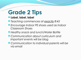 Grade 2 Parent Information Session 2012 13 | PPT