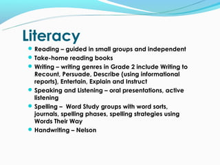 Grade 2 Parent Information Session 2012 13 | PPT