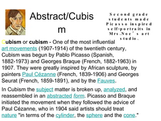 Grade 2 Picasso Self Portrait | PPT