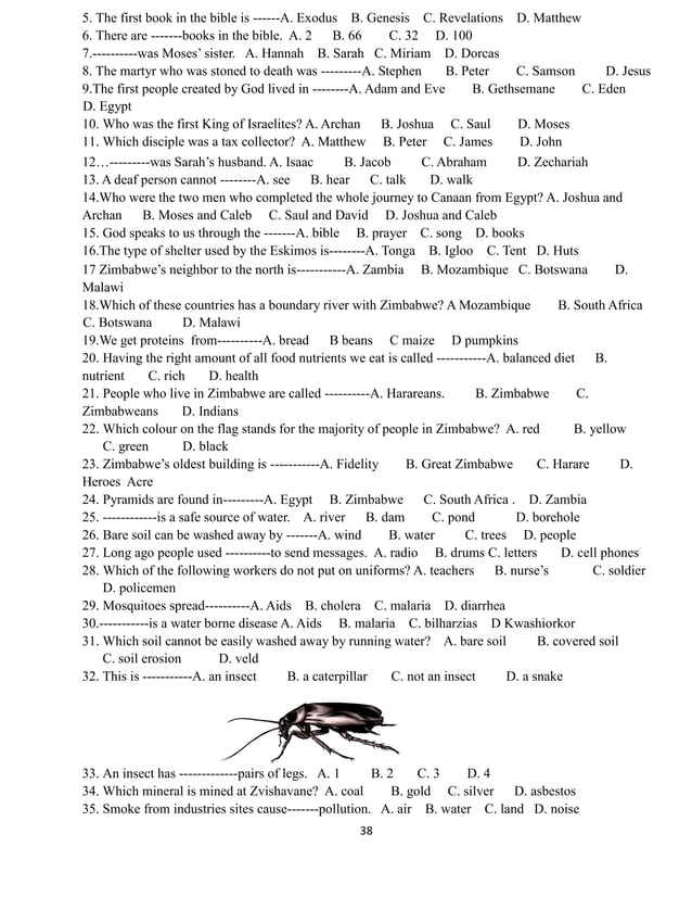Past exam papers for grade three, four & five | DOC