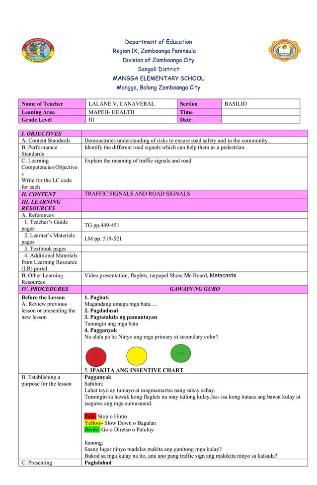 Grade 3 COT MAPEH Quarter four for sample only | DOCX