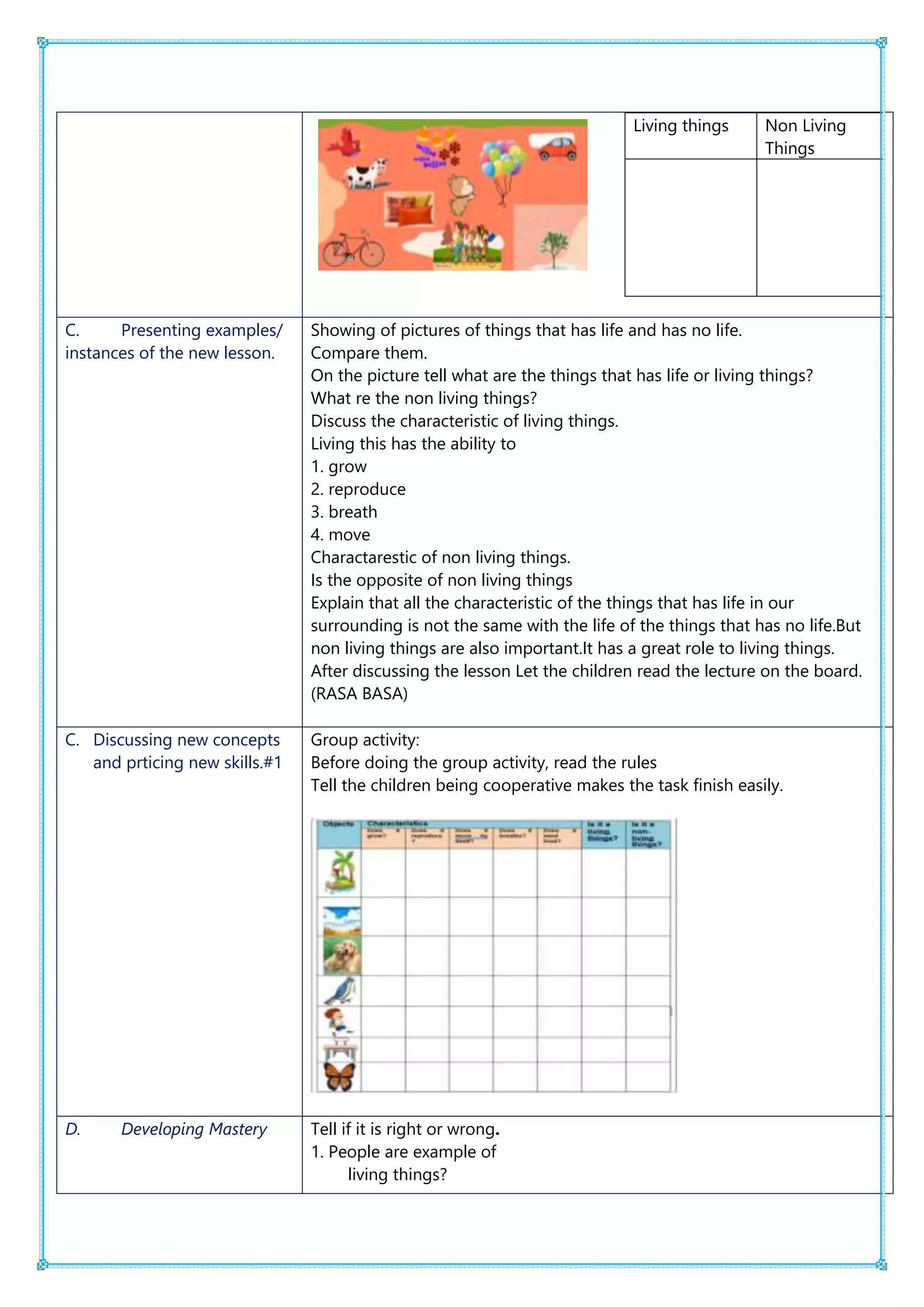 Grade 3 COT Science living things and non living things.docx