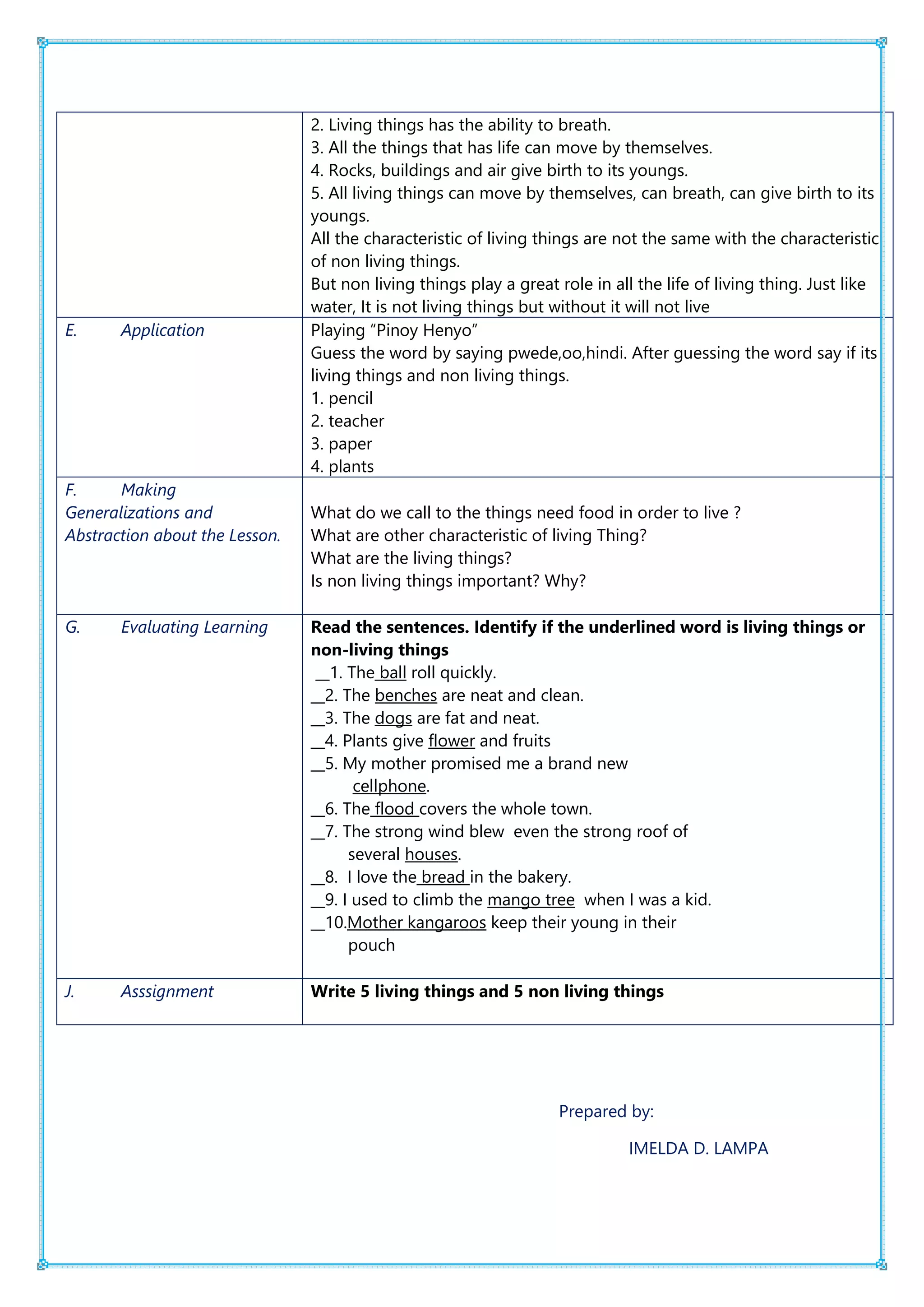Grade 3 COT Science living things and non living things.docx