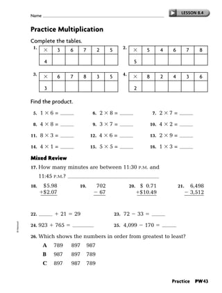 Grade 3 math workbooks | PDF