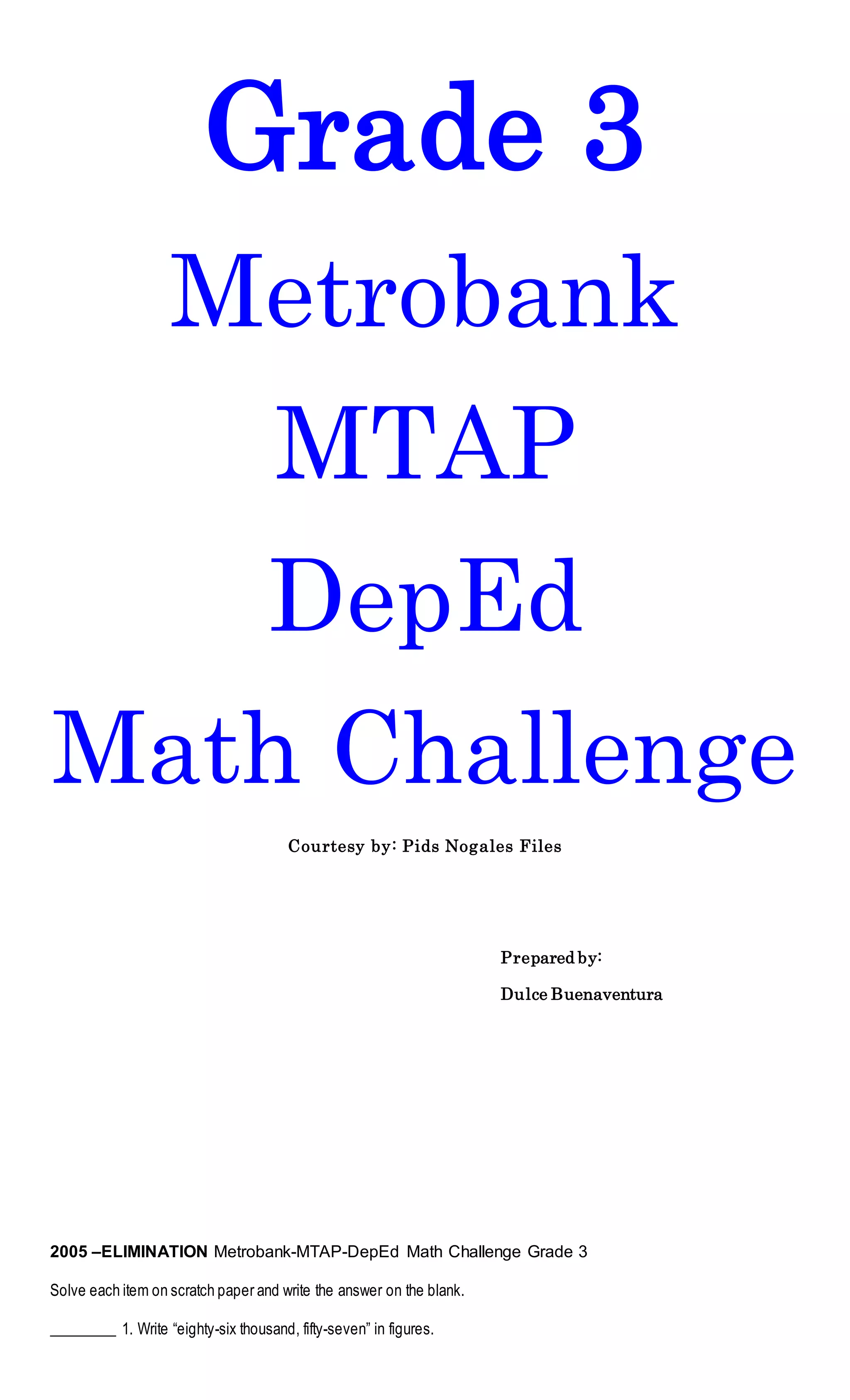 Grade 3 MTAP Reviewer | PDF