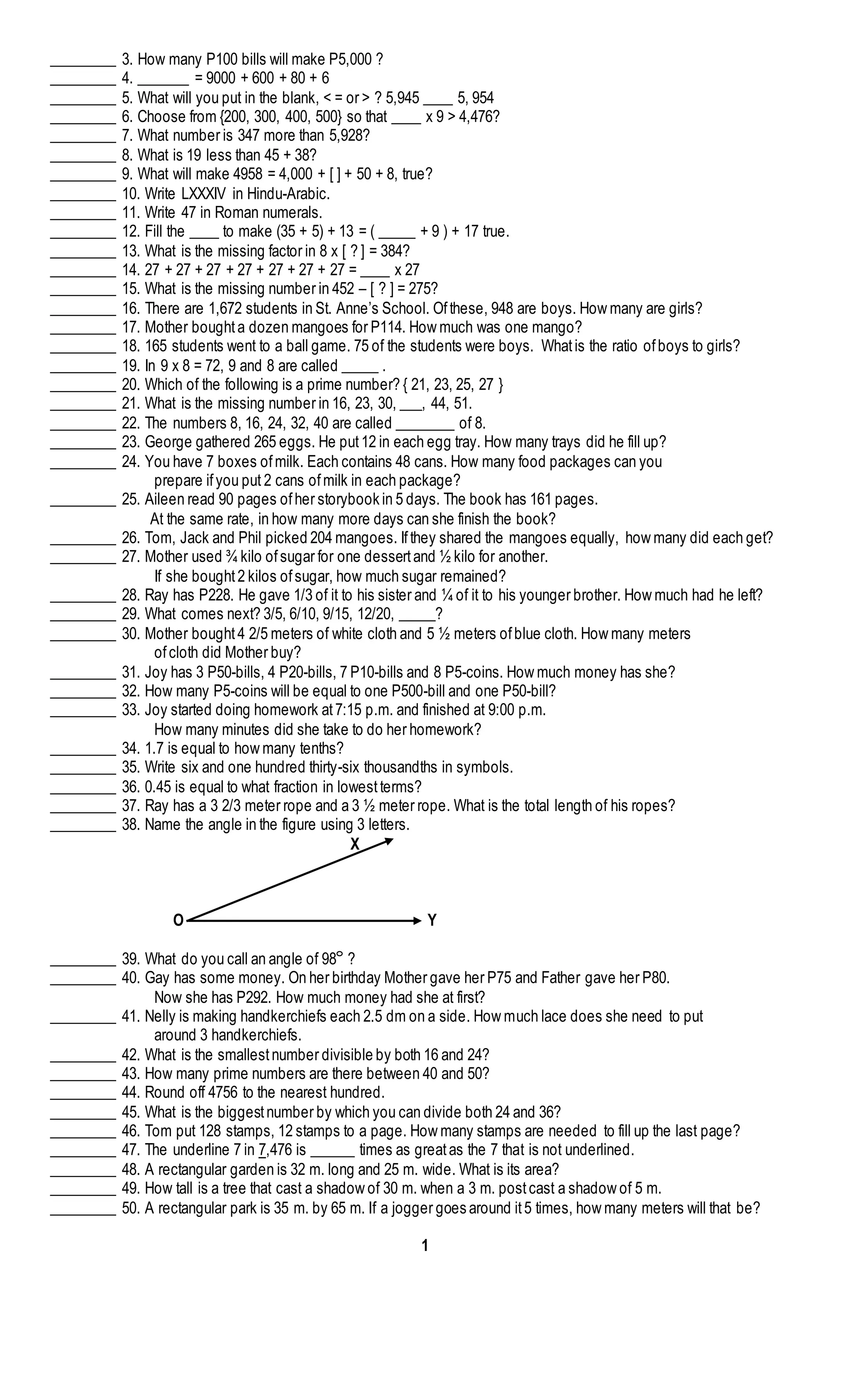 Grade 3 MTAP Reviewer | PDF