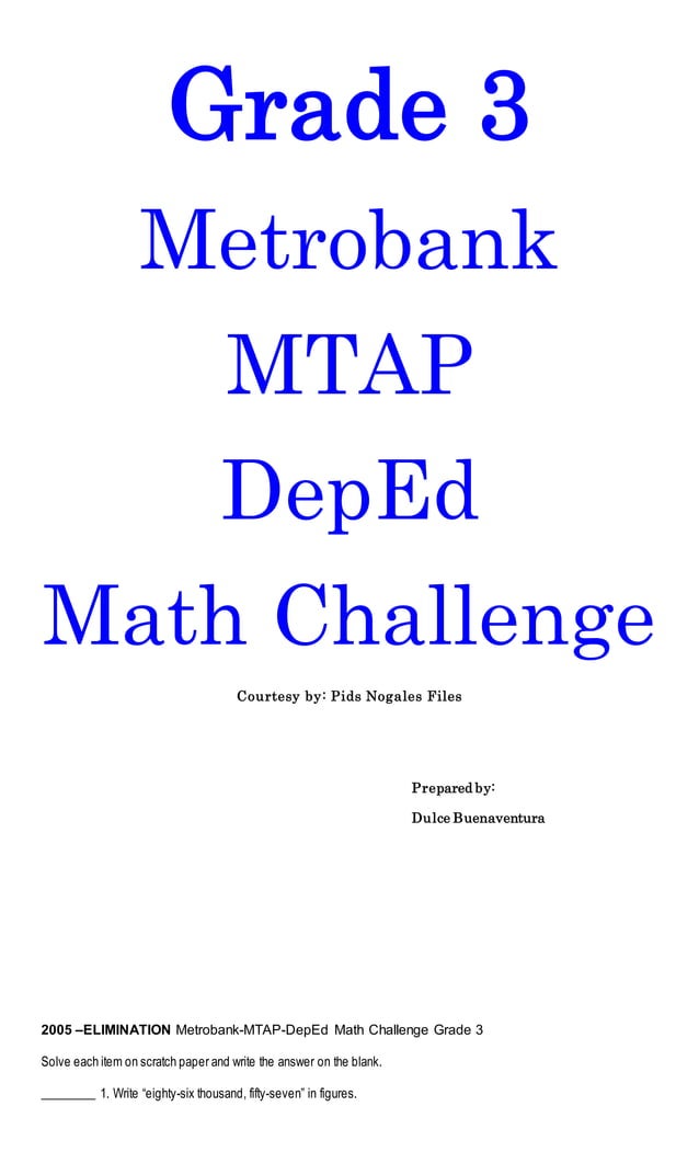 Grade 3 MTAP Reviewer | PDF
