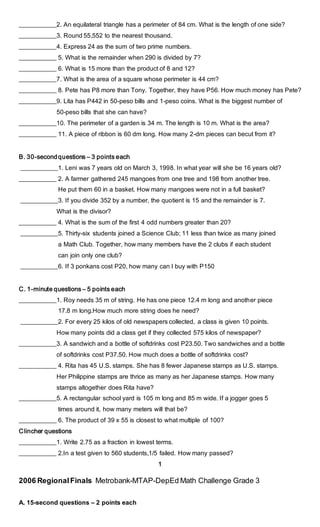 Grade 3 MTAP Reviewer | PDF