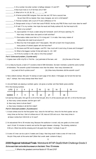 Grade 3 MTAP Reviewer | PDF