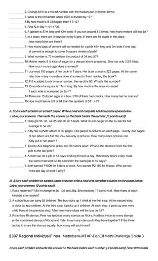 Grade 3 MTAP Reviewer | PDF