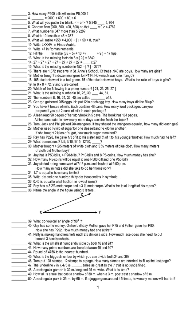 Grade 3 MTAP Reviewer | PDF