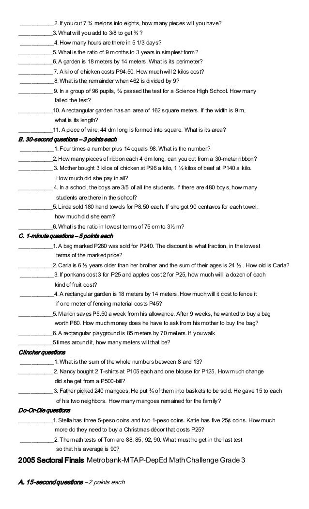 Grade 3 MTAP Reviewer