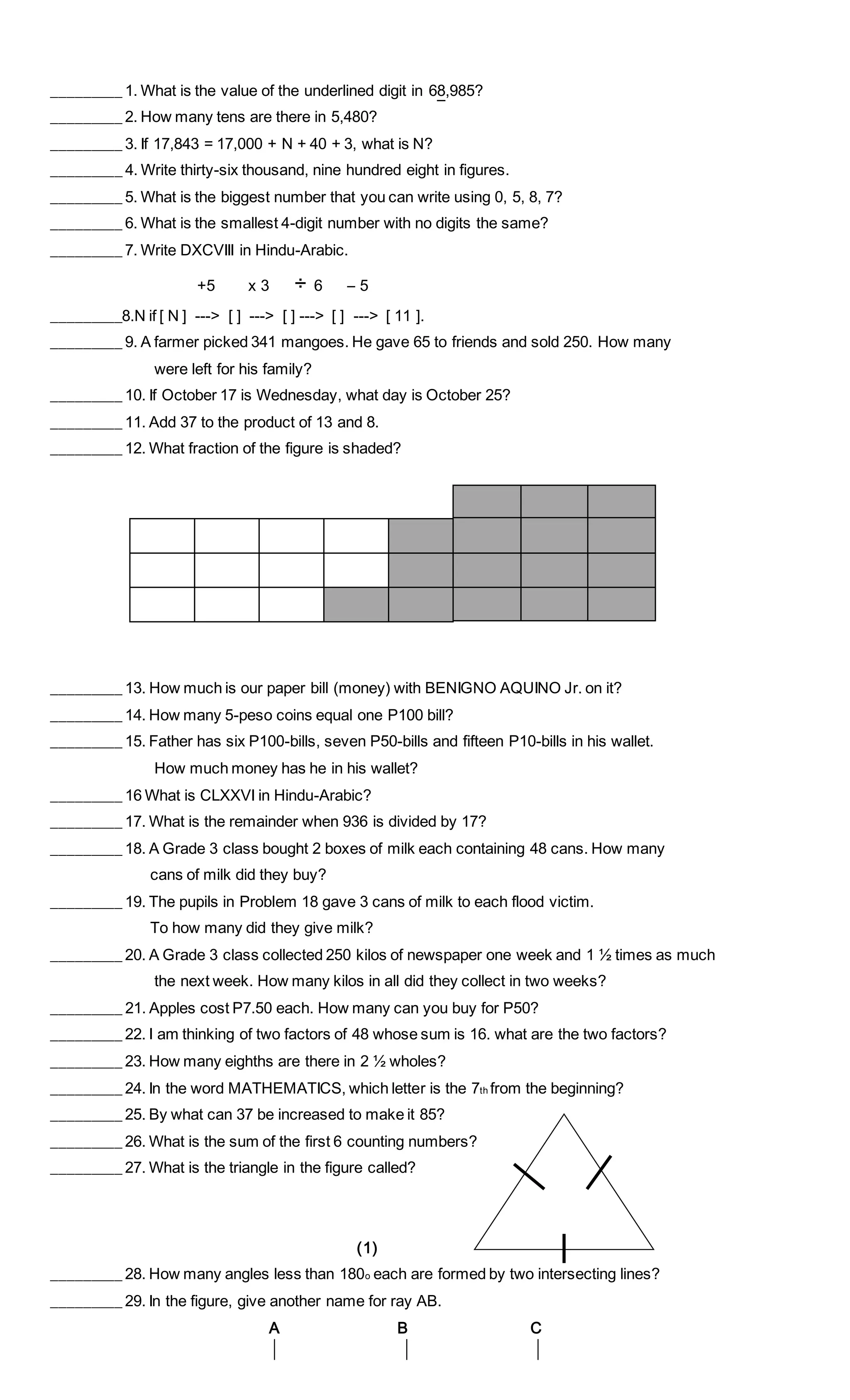Grade 3 mtap reviewer | DOCX