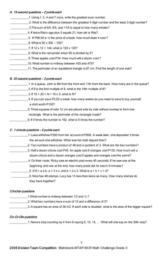 Grade 3 mtap reviewer | DOCX