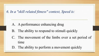 Grade 3 P.E (Skill Related Components).pptx | Fitness and Exercise ...