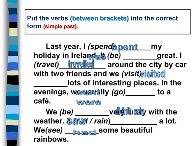 Grade 3 simple past tense of regular verbs | PPT
