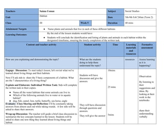 Grade3 Term2 Week5, habitat lesson plans | DOCX | Educational ...