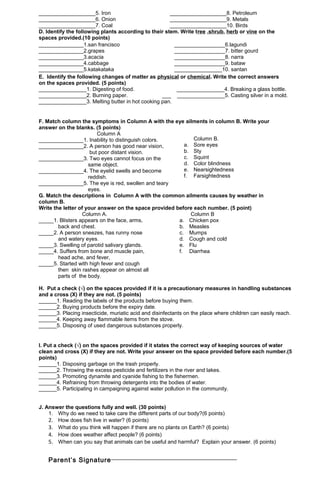 Grade 4 1st assessment | DOC