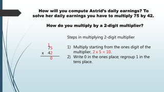 Multiplication of numbers up to 3 digit by 1 to 2 digit multiplier | PPTX