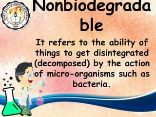 Biodegradability - Biodegradable | PPT