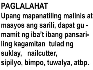 Grade 4 e.p.p. quarter 2 aralin 2 he mga kagamitan sa paglilinis at pag ...