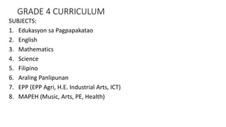 Grade 4 curriculum report | PPTX