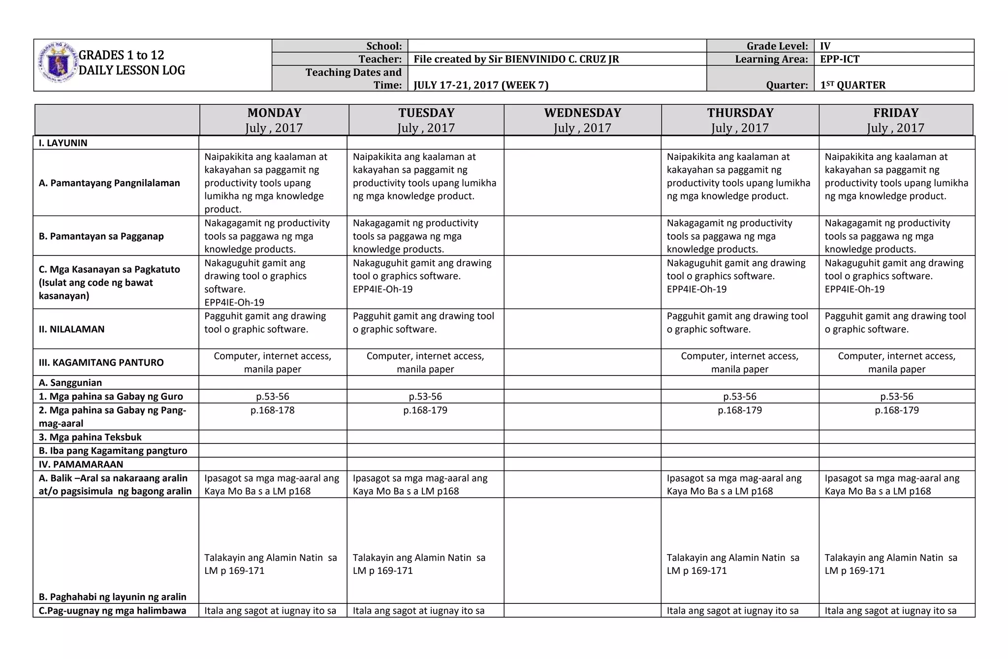 Grade 4 DLL EPP-ICT 4 Q1 Week 7.docx