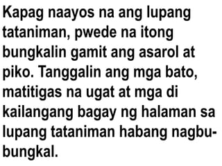 Grade 4 e.p.p. quarter 3 week 3 wastong pamamaraan sa paghahanda ng taniman ng halamang ...