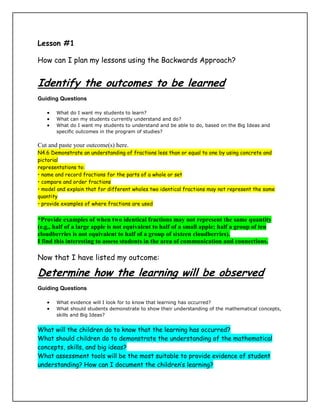 Grade 4 fractions lesson1 | DOCX
