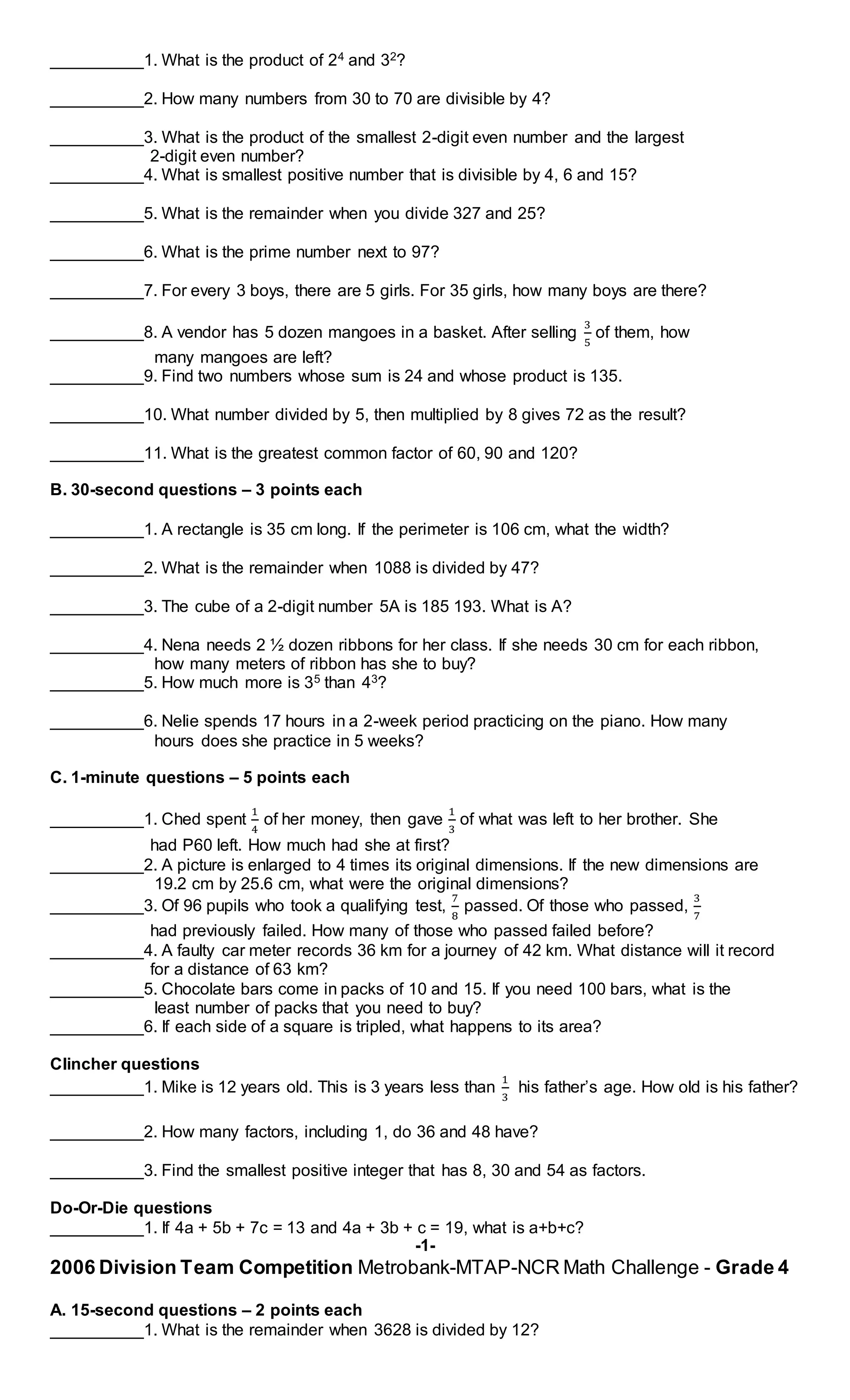 Grade 4 mtap reviewer | DOCX