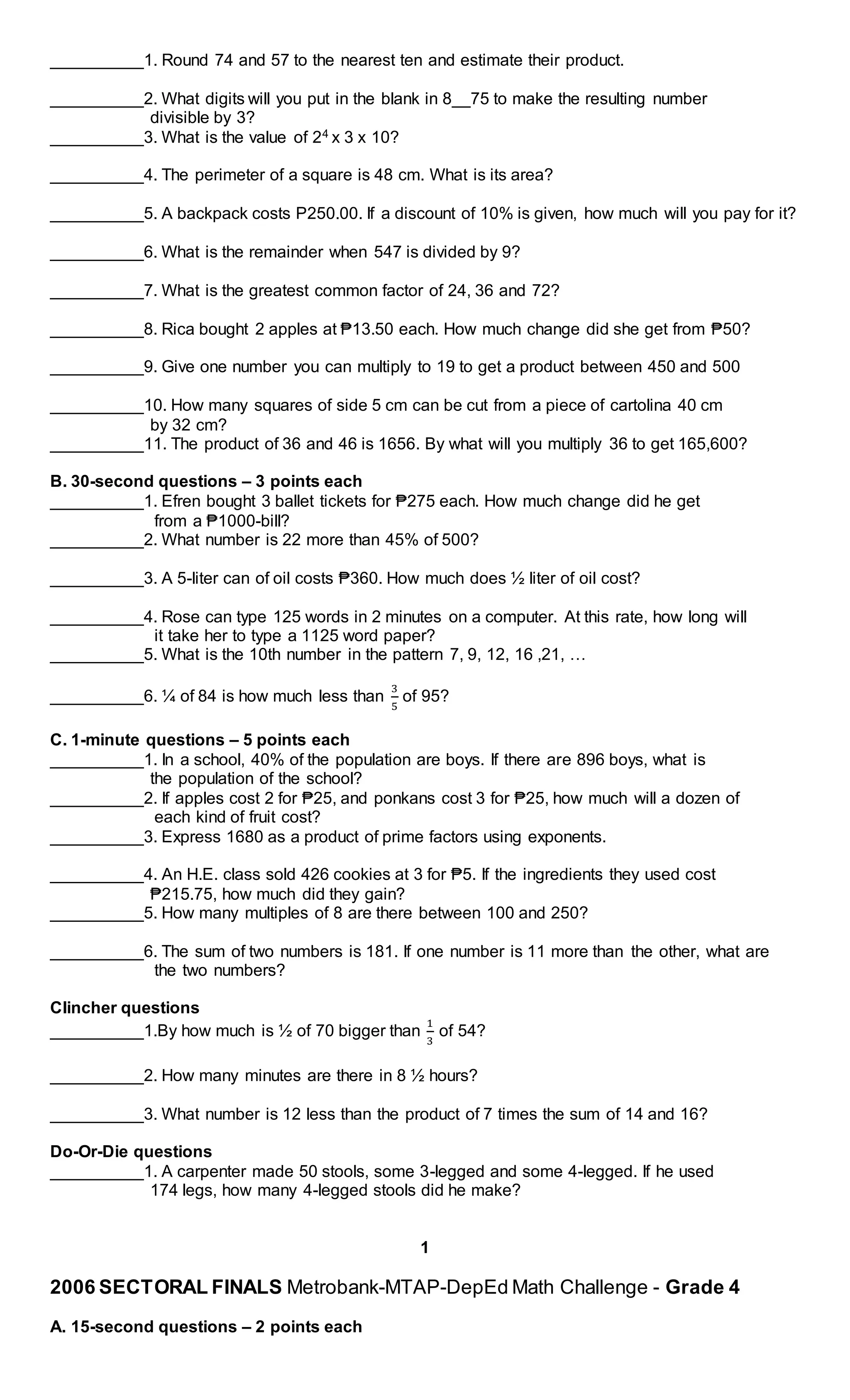 Grade 4 mtap reviewer | DOCX