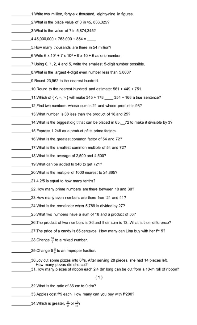 Grade 4 mtap reviewer | DOCX | Stamps and Coins | Collecting