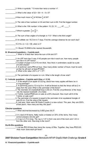 Grade 4 mtap reviewer | PDF