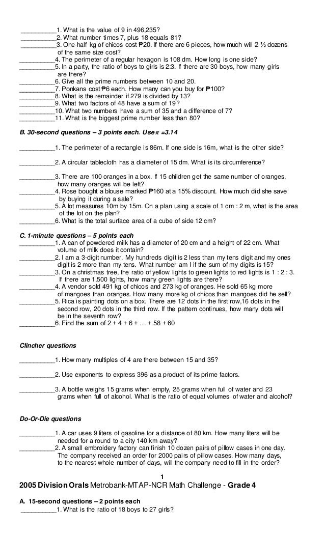 Grade 4 mtap reviewer