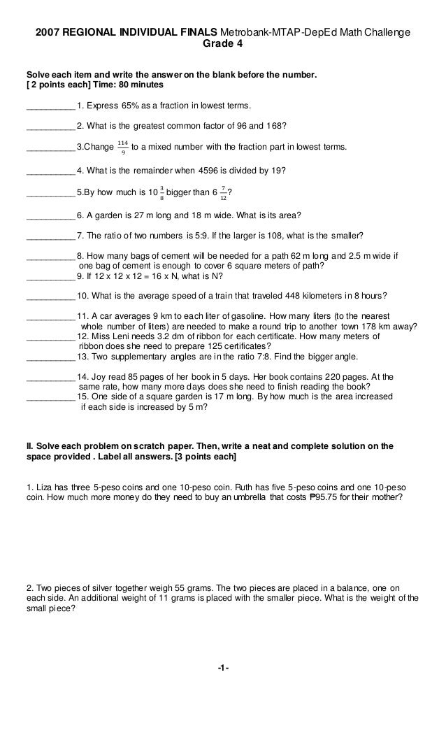 Grade 4 mtap reviewer