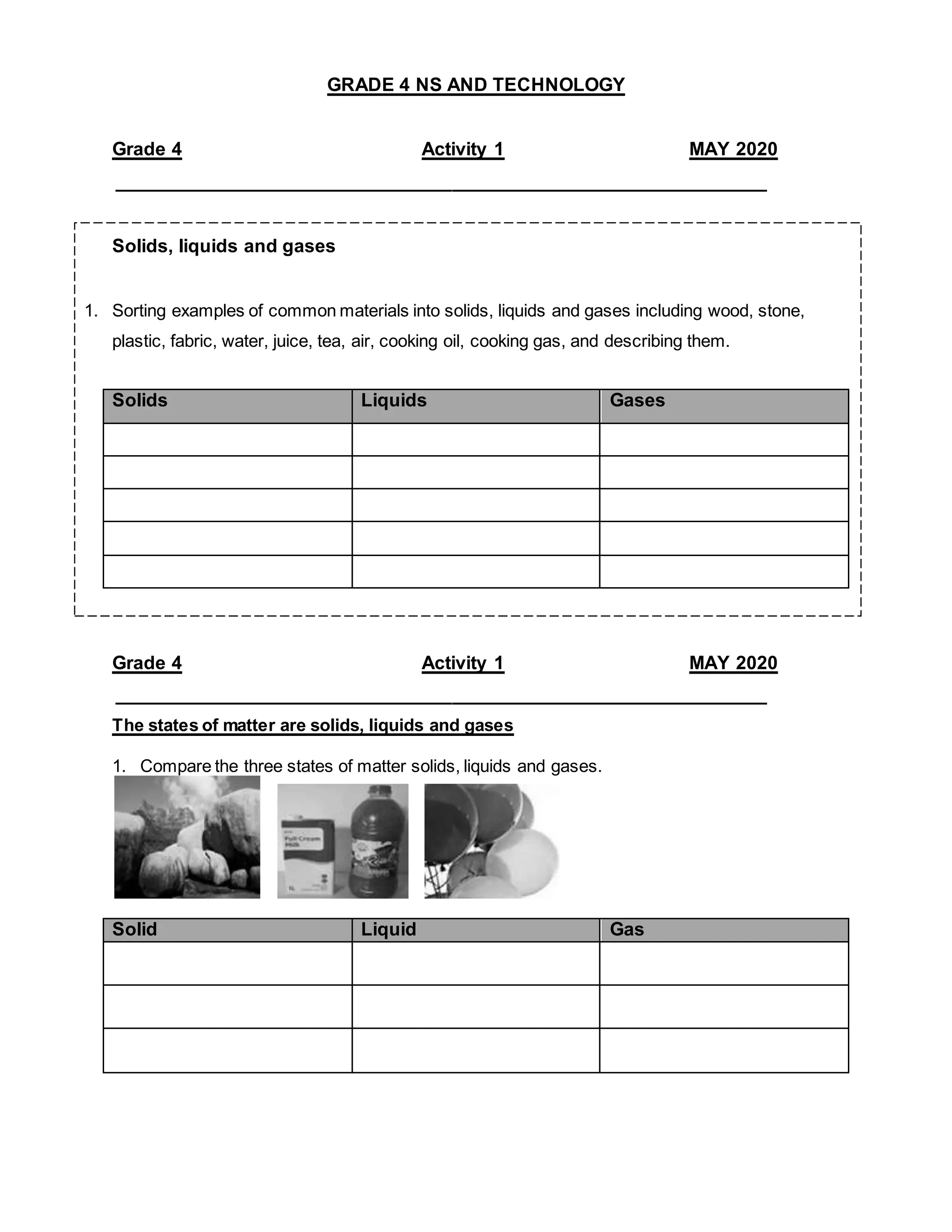 Grade 4 ns activity | DOCX
