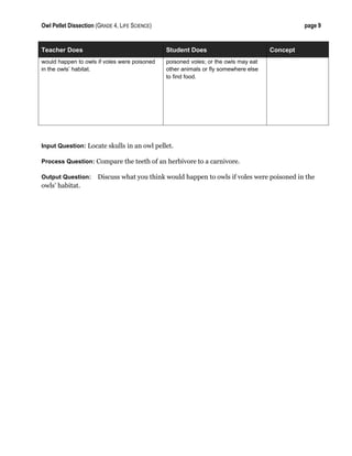 Owl Pellet Dissection Lesson Plan | PDF