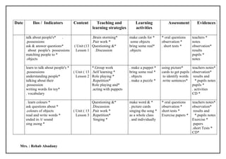 Grade 4 plan | DOC | Roleplaying Games | Games and Puzzles