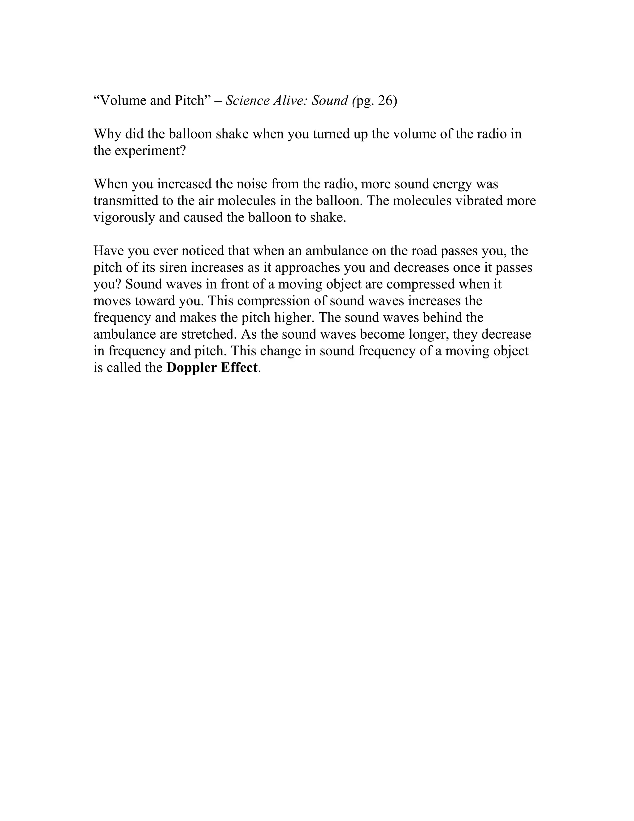 Grade 4 science sound unit | DOC