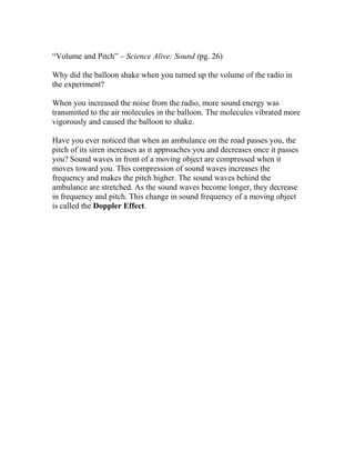 Grade 4 science sound unit | DOC