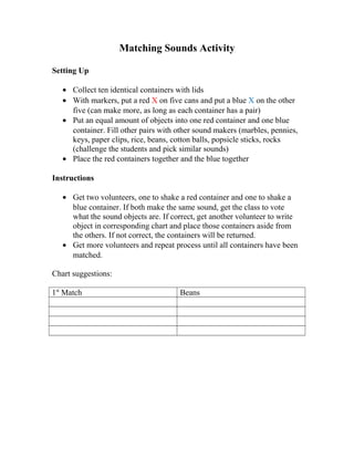 Grade 4 science sound unit | DOC