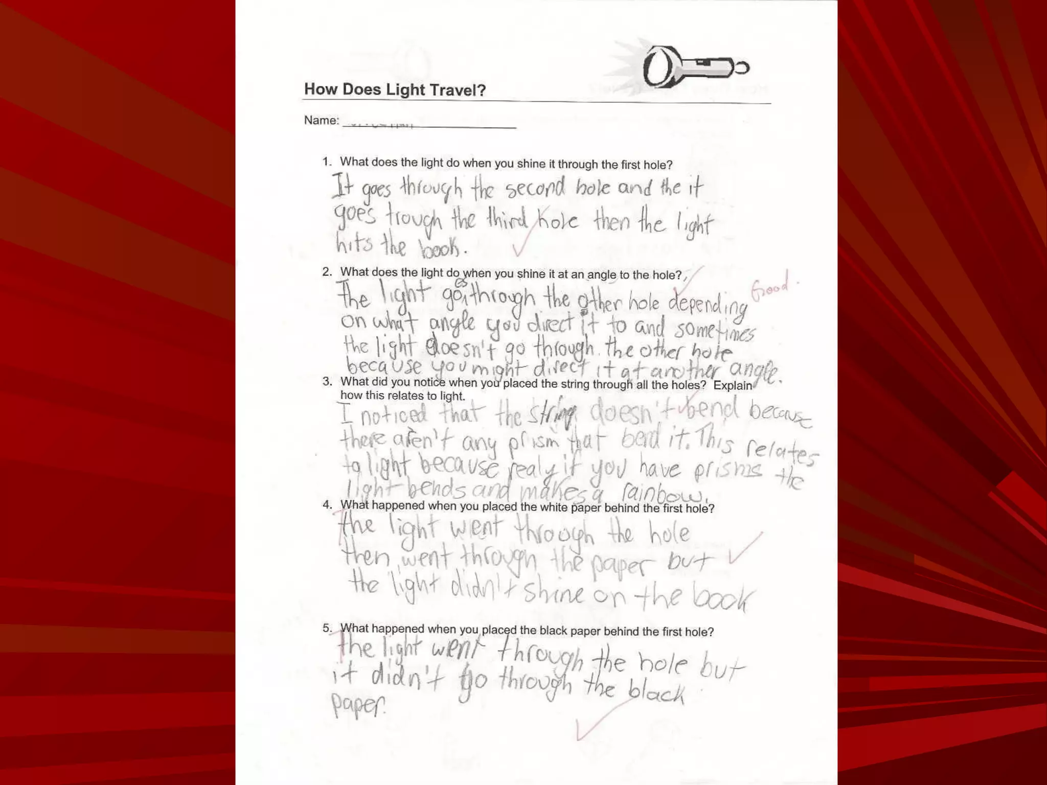 Grade 4 Science Light Travels in a Straight Line | PPT