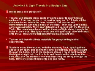 Grade 4 Science Light Travels in a Straight Line | PPT