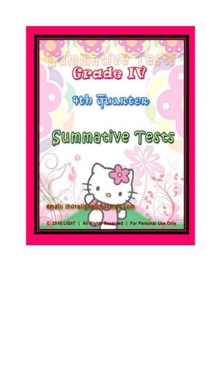 GRADE 4 - SUMMATIVE TEST QUARTER 4 ALL SUBJECTS | DOCX