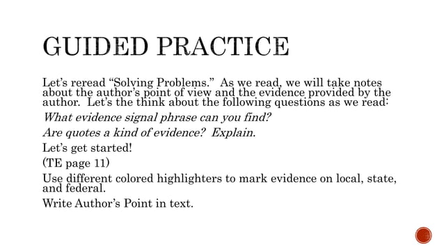 Grade 4, unit 1, week 1, mini lesson 4 | PPTX | Education