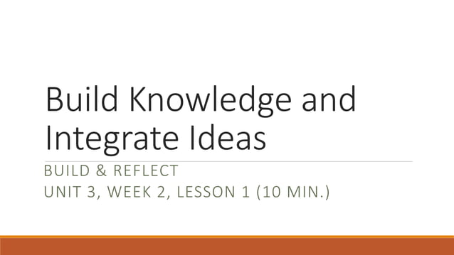 Benchmark, Grade 4, unit 3, week 2, mini lesson 1 | PPTX